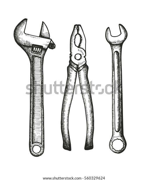 Tool Set Sketch Vector Drawing Illustration 库存矢量图（免版税）560329624 ...