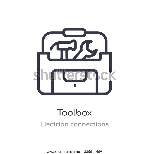 Toolbox Outline Icon Isolated Line Vector Stock Vector (Royalty Free ...