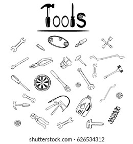 Tools Auto Service Transparent Background Stock Vector (Royalty Free ...