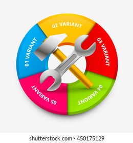 Tools Circle Infographics Tools Icon 3d: เวกเตอร์สต็อก (ปลอดค่า ...