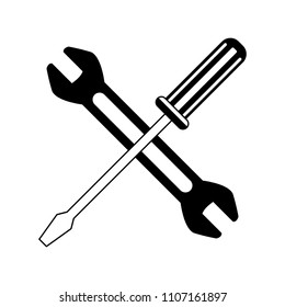 Tools Crossed Symbol Black White Stock Vector (Royalty Free) 1107161897 ...