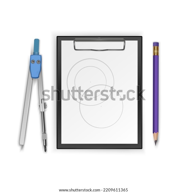 Tools Drawing Compass Pencil Ruler Icon Stock Vector (Royalty Free ...