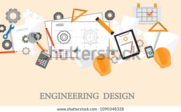 Tools Equipment Engineering Design Mechanical Drawing: เวกเตอร์สต็อก ...