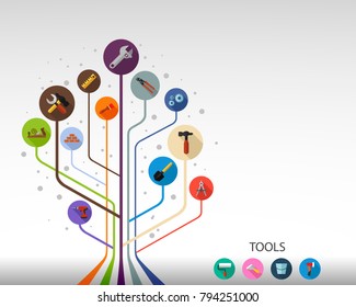 Tools Flat Icon Concept Vector Illustration Stock Vector (Royalty Free ...