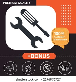 Tools Icon Orange Black Background Stock Vector (Royalty Free ...