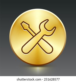 Tools On Gold Round Buttons Stock Vector (Royalty Free) 251628577 ...