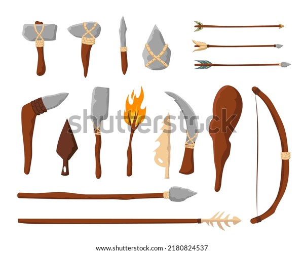 Tools Weapons Stone Age Prehistoric Axes 库存矢量图（免版税）2180824537 ...