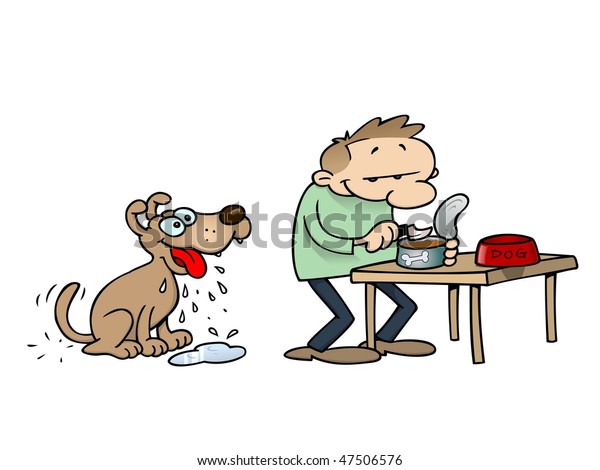 Toon Dog Drooling While His Master Stock Vector (Royalty Free) 47506576 ...