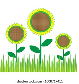 Toon Sun Flower Grass Vector Stock Vector (Royalty Free) 1808719411 ...