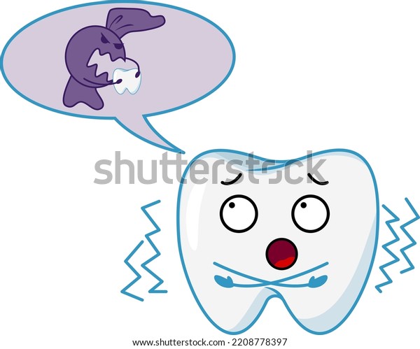 Tooth Afraid Candy That Eats Tooth Stock Vector (Royalty Free ...