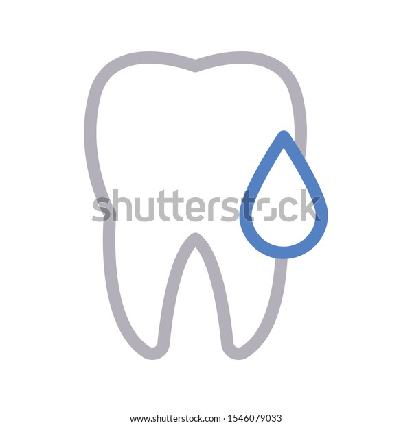 Tooth Blood Vector Color Line Icon Stock Vector (Royalty Free ...