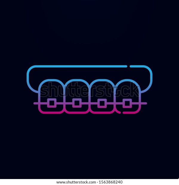 Tooth Braces Nolan Icon Simple Thin Stock Vector (Royalty Free ...