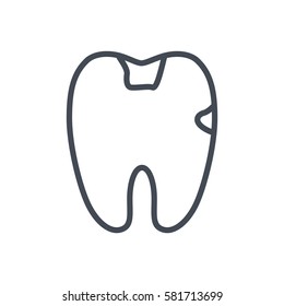 Tooth Caries Line Icon Stock Vector (Royalty Free) 581713699 | Shutterstock