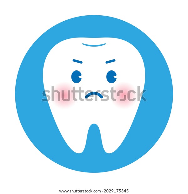 Tooth Character Angry Look Cartoon Style Stock Vector (Royalty Free ...