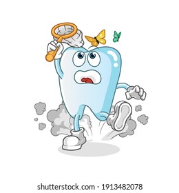 Funny Cartoon Brave Tooth Character Holding Stock Vector (Royalty Free ...