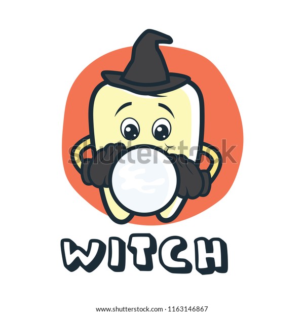 Tooth Character Witch Vector Illustration Stock Vector (Royalty Free ...