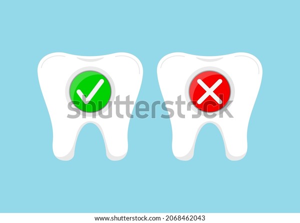 Tooth Check Marks Icon Set Dental Stock Vector (Royalty Free ...