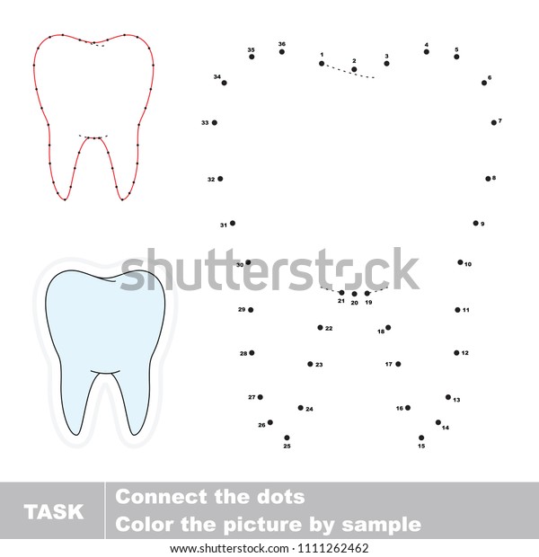 Tooth Dot Dot Educational Game Kids Stock Vector (Royalty Free ...