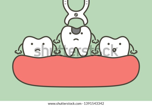 Tooth Extraction By Dental Tools Remove Stock Vector (Royalty Free ...