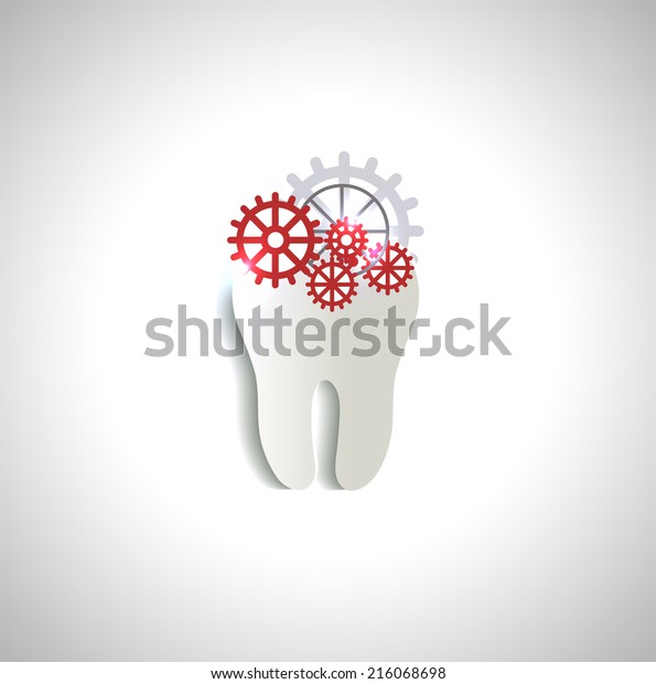 Tooth Gears Teeth Treatment Concept Stock Vector (Royalty Free) 216068698