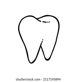 Tooth Icon Black White Vector Illustration Stock Vector (Royalty Free ...