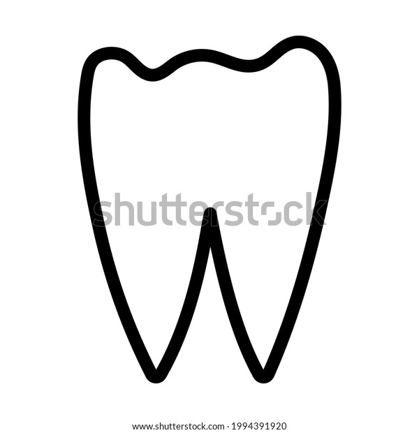 Tooth Icon Bold Outline Design Editable Stock Vector (Royalty Free ...