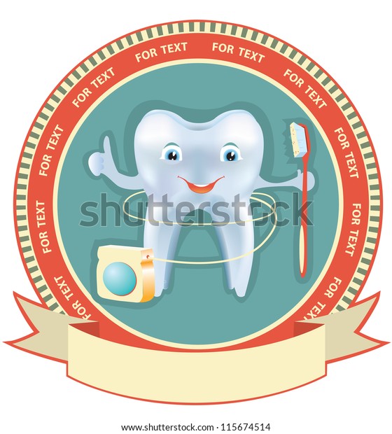 Tooth Label Sethealthy Symbol Background Mesh Stock Vector (Royalty ...