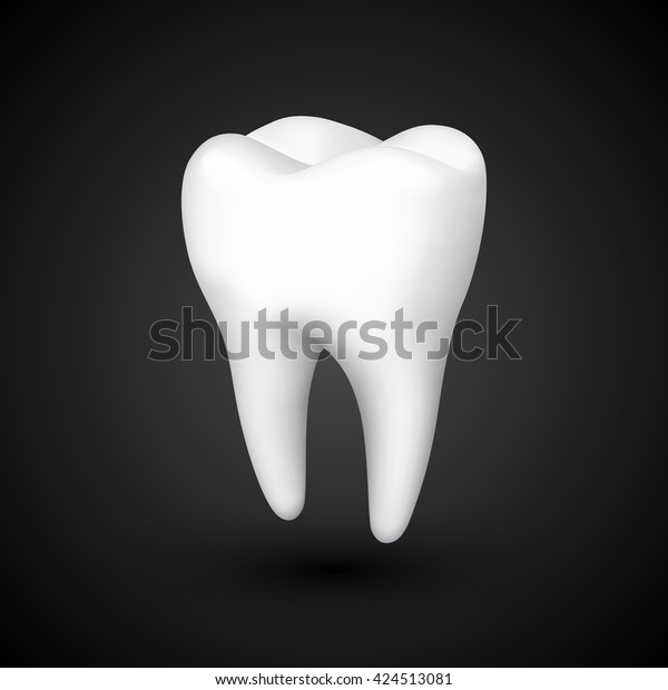 Tooth On Black Background Template Design Stock Vector (Royalty Free ...