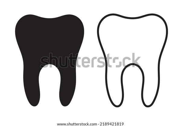 Tooth Outline Vector Black Illustration Stock Vector (Royalty Free ...