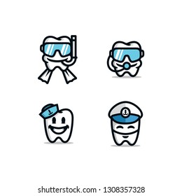 Tooth Sailor Character Illustration Stock Vector (Royalty Free ...