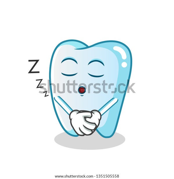 Tooth Sleep Mascot Vector Cartoon Illustration Stock Vector (Royalty ...