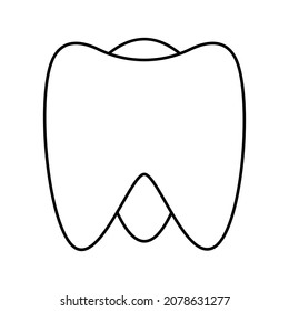 Tooth Symbol Black White Dentistry Linear Stock Vector (Royalty Free ...