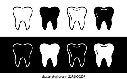 Tooth Symbols Teeth Vector Icon Set Stock Vector (Royalty Free ...