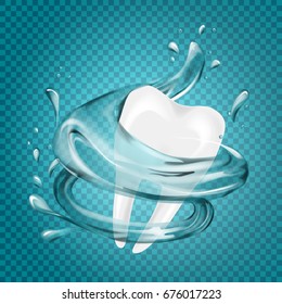 Tooth Water Splash Realistic 3d Illustration Stock Vector (Royalty Free ...