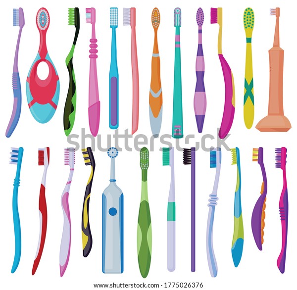 Toothbrush Cartoon Vector Set Illustration Iconcartoon Stock Vector ...