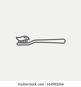 Toothbrush Line Icon Stock Vector (Royalty Free) 614981054 | Shutterstock