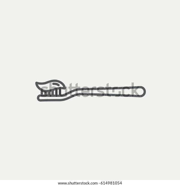 Toothbrush Line Icon Stock Vector (Royalty Free) 614981054 | Shutterstock