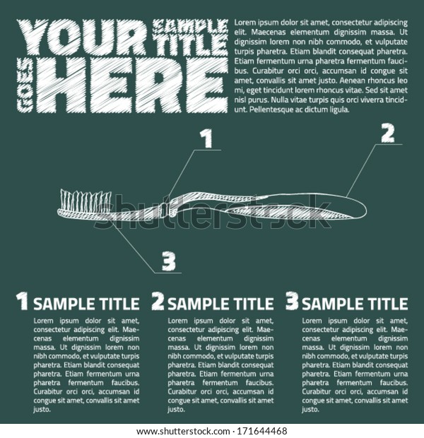 Toothbrush Schematic Presentation On Blackboard: vector de stock (libre ...