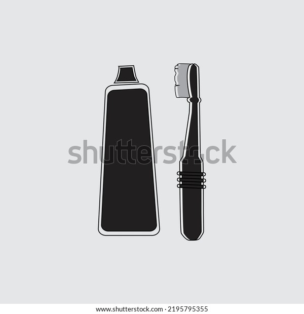 Toothbrush Toothpaste Pictograph Logo Templates Icons Stock Vector ...