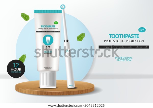 Toothbrush Vector Realistic Product Placement Banner Stock Vector ...