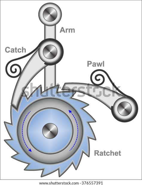 Toothed Ratchet Wheel Stock Vector (Royalty Free) 376557391