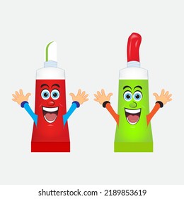 Toothpaste Cartoon Character Tube Vector Stock Vector (Royalty Free ...