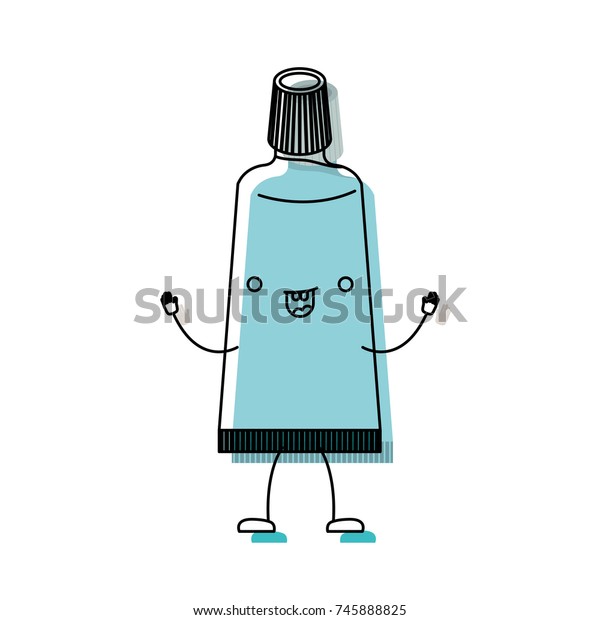 Toothpaste Cartoon Watercolor Silhouette Vector Illustration Stock ...