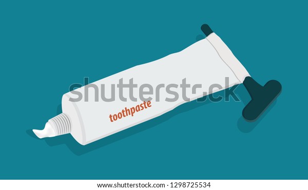 Toothpaste Open Tube Flat Style Isolated Stock Vector (Royalty Free ...