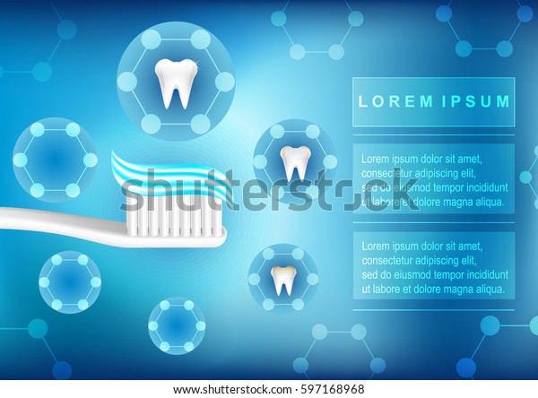 Toothpaste Toothbrushhuman Tooth Dental Infographic Brochure Stock ...