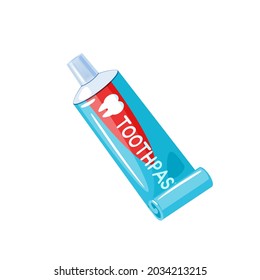 Toothpaste Tube Vector Illustration Cartoon Flat Stock Vector (Royalty ...