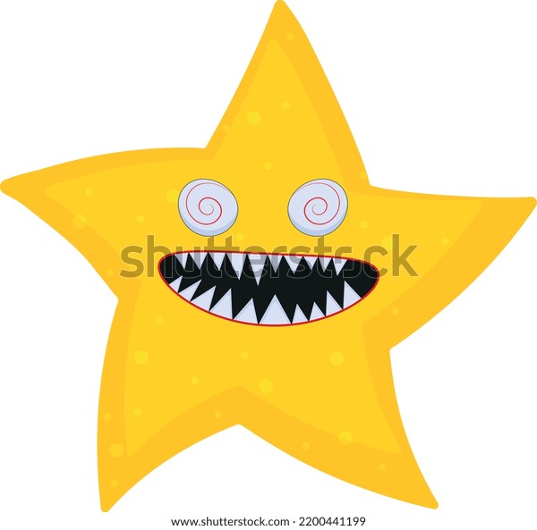 Toothy Starfish Monster Flat Style Stock Vector (Royalty Free ...