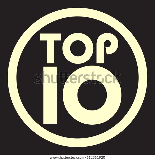 Top 10 Black White Icon Top Stock Vector (Royalty Free) 612351920