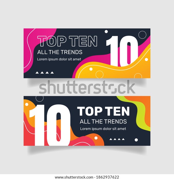 Top 10 Rating Banners Template Vector Stock Vector (Royalty Free ...