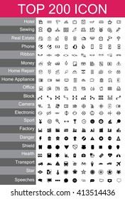 Top 200 Icon On White Background Stock Vector (Royalty Free) 413514436 ...